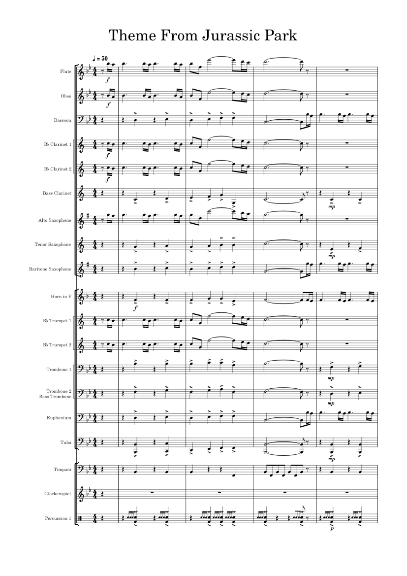 Jurassic park theme – John Williams Theme From Jurassic Park Sheet ...