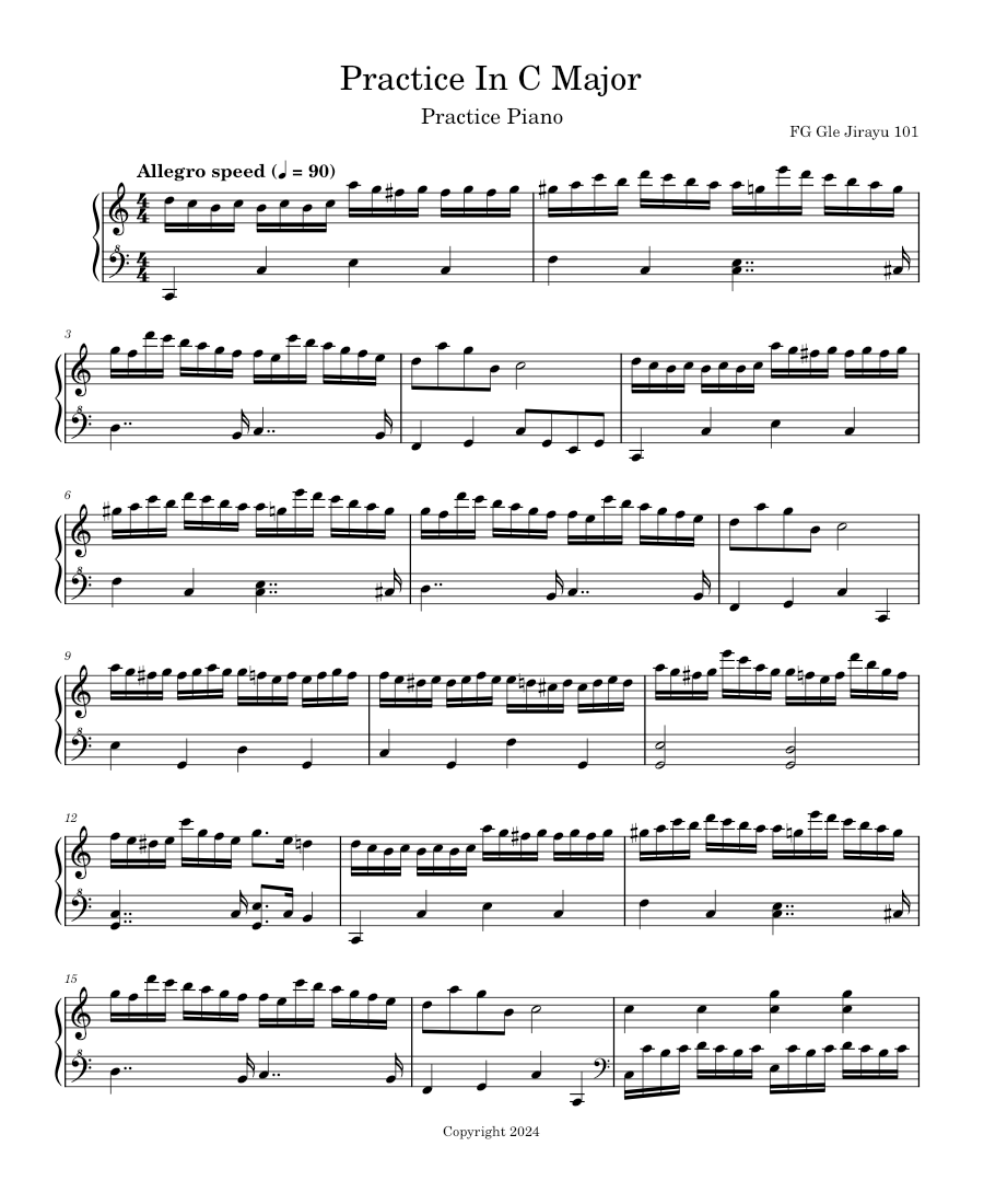 Practice In C Major 13 Sheet music for Piano (Solo) | Musescore.com