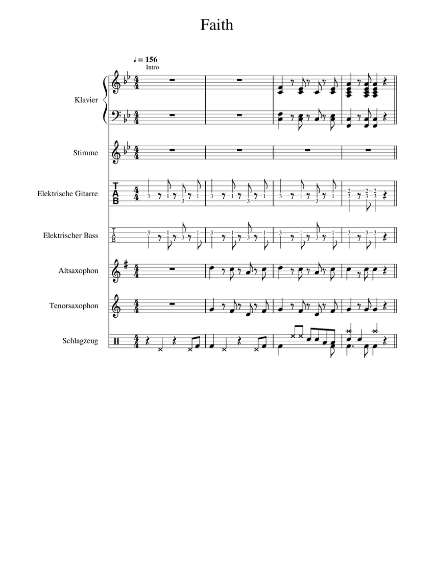 Faith Sheet music for Piano, Vocals, Saxophone alto, Saxophone tenor ...