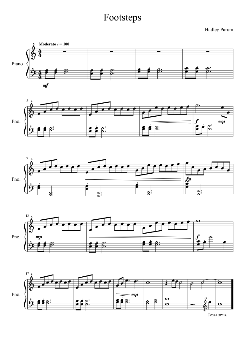 Footsteps Sheet Music for Piano (Solo) easy | MuseScore.com