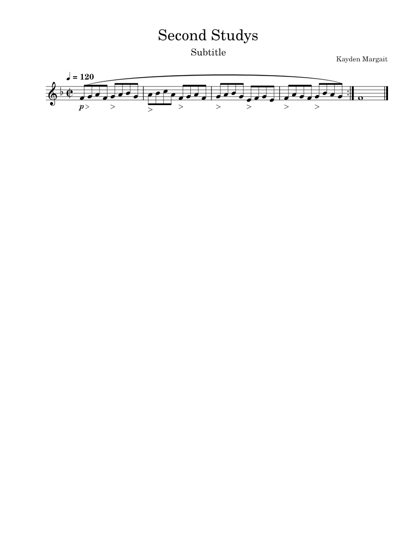 Second Studys Sheet music for French horn (Solo) | Musescore.com