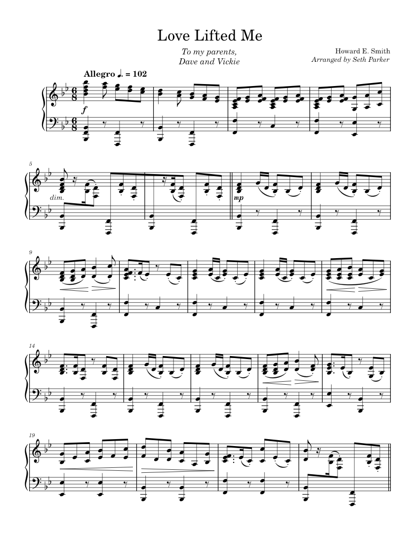 Love lifted me – Howard E. Smith Sheet Music for Piano (Solo ...