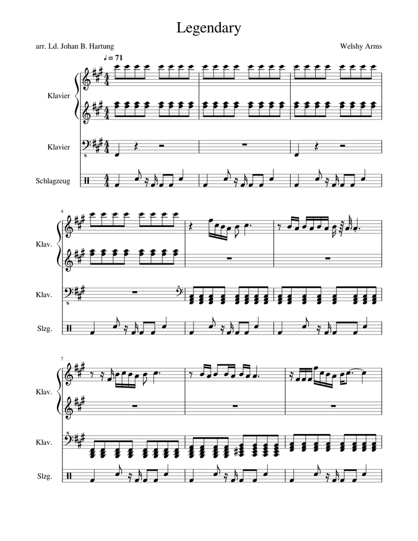 Legendary Sheet music for Piano, Drum group (Mixed Trio) | Musescore.com