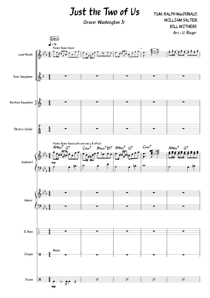 Just the two of us – Grover Washington Jr. Just the Two Of Us - Grover Washington Jr. Sheet ...