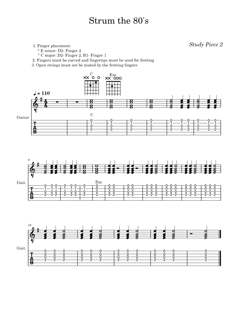 Strum The 80's Sheet music for Guitar (Solo) | Musescore.com