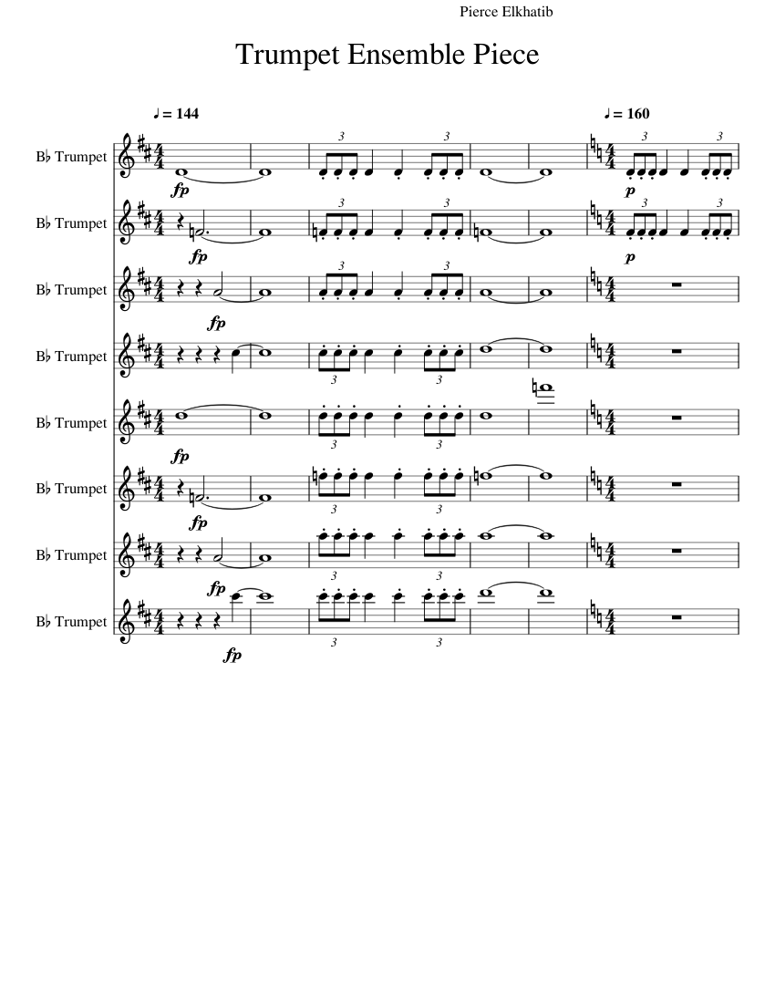 Trumpet Ensemble Piece Sheet music for Trumpet (In B Flat) (Brass ...