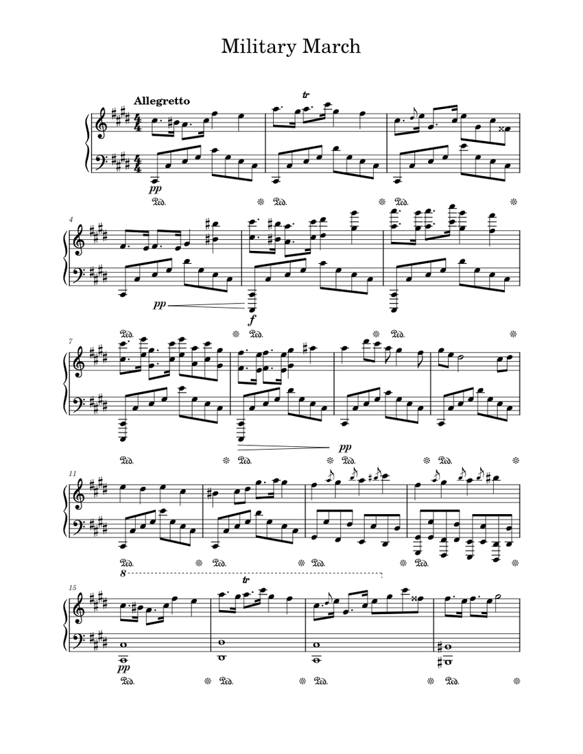 Military March Sheet music for Piano (Solo) | Musescore.com