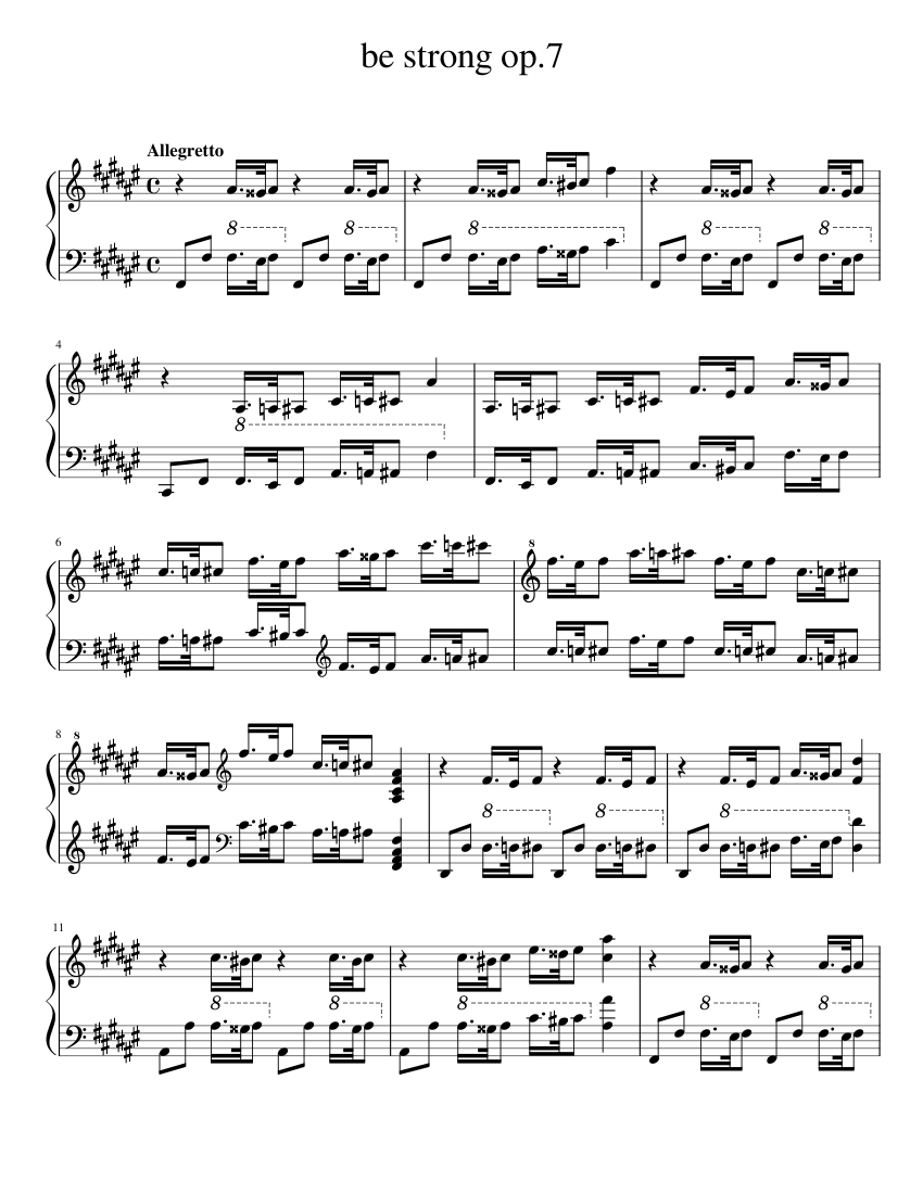 be strong op.7 Sheet music for Piano (Solo) | Musescore.com
