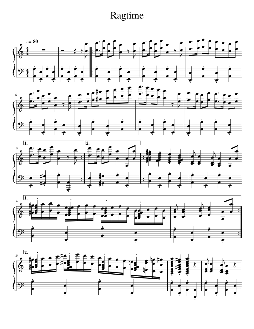 Ragtime Sheet music for Piano (Solo) | Musescore.com