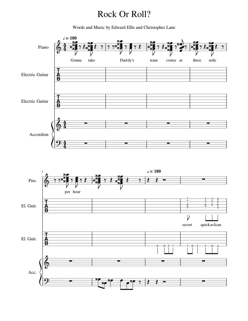 200312 Blackpool Rock V3 Sheet music for Piano, Guitar, Accordion ...