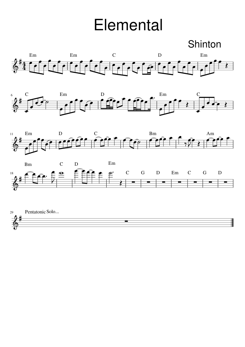 Elemental Sheet music for Piano (Solo) Easy | Musescore.com