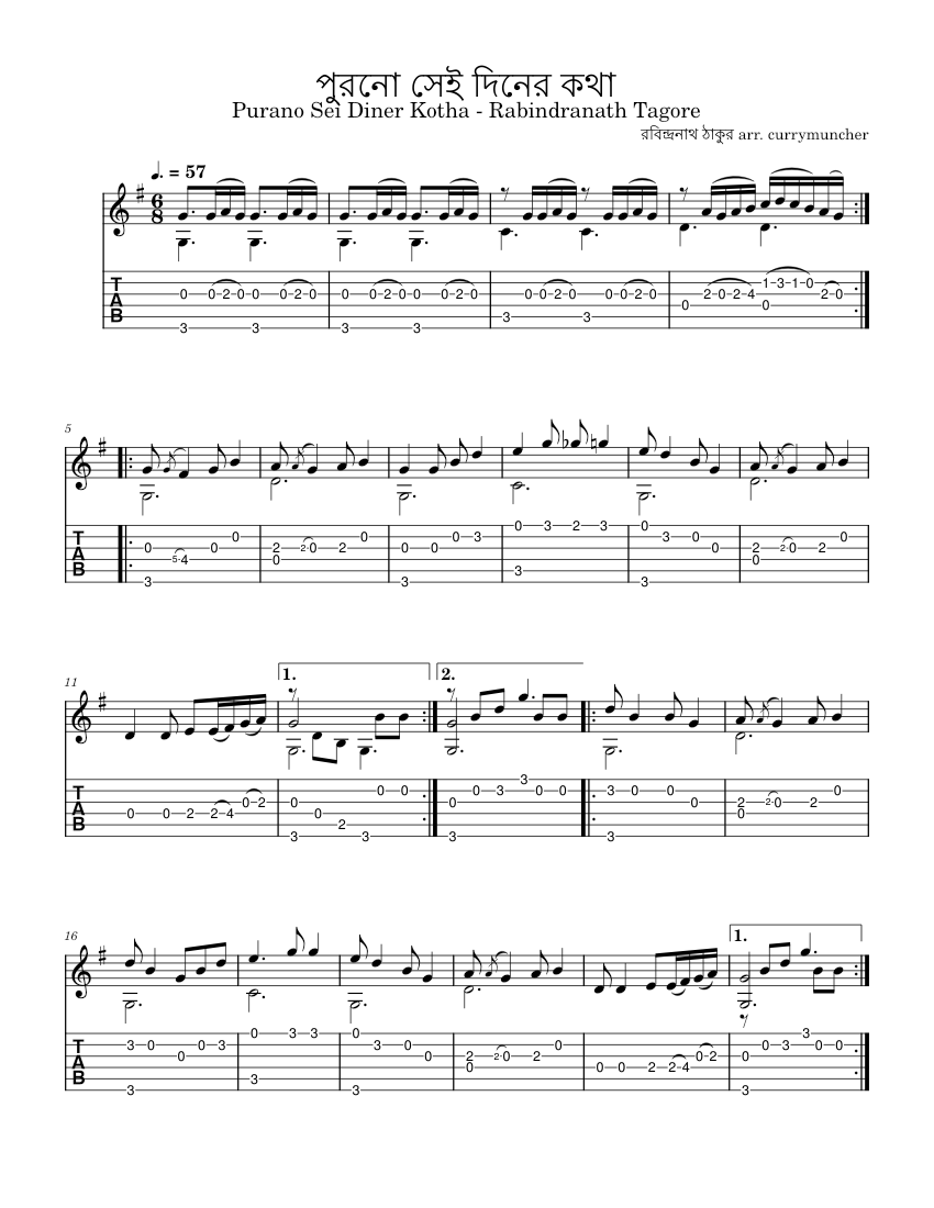 Purano Shei Diner Kotha – Rabindranath Tagore পুরনো সেই দিনের কথা ...