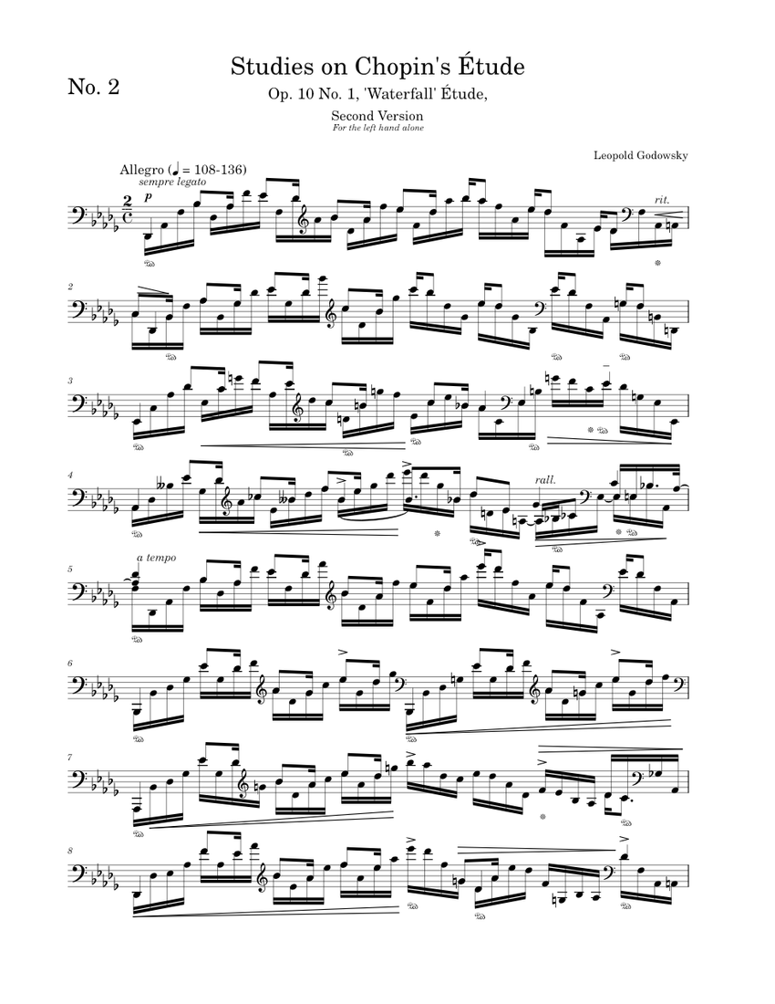 Study No. 2 on Chopin's Étude (Op. 10 No. 1) – Leopold Godowsky Sheet music for Piano (Solo ...