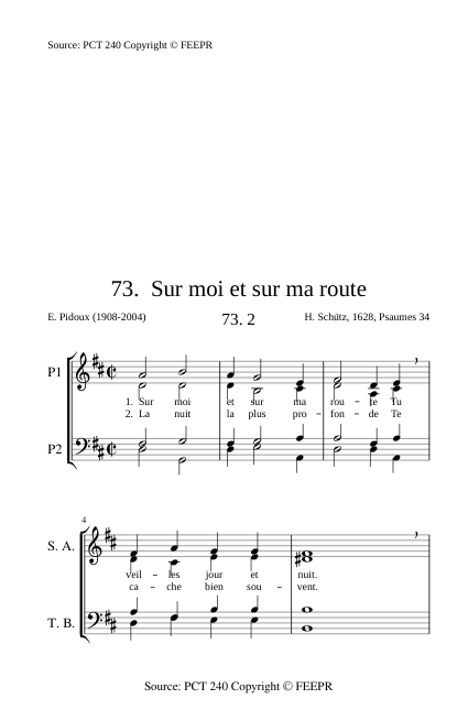 73. Sur moi et sur ma route Sheet music for Piano, Soprano (Piano-Voice ...