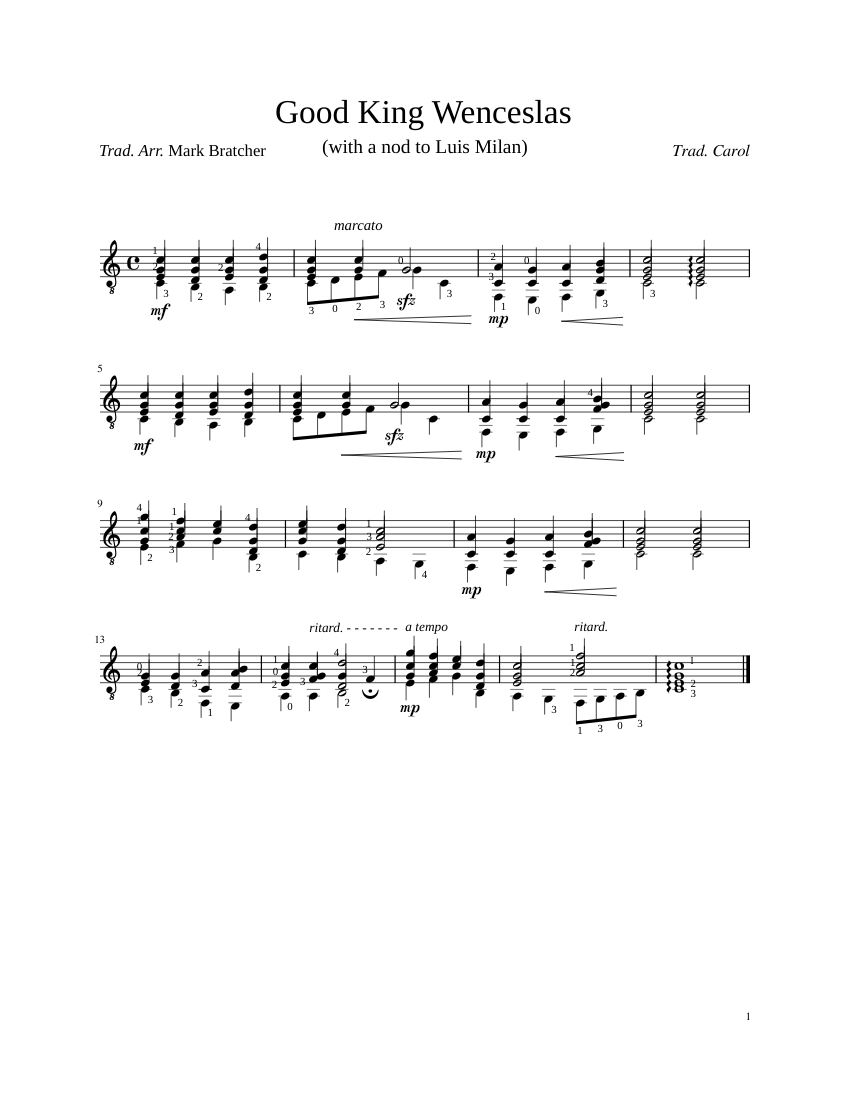 Good King Wenceslas Sheet music for Guitar (Solo) | Musescore.com