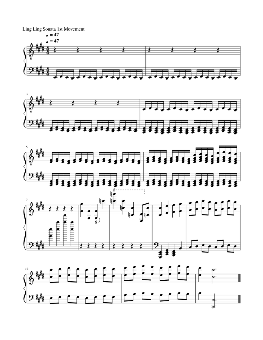 Ling Ling Sonata 1st Movement Sheet music for Piano (Solo) | Musescore.com