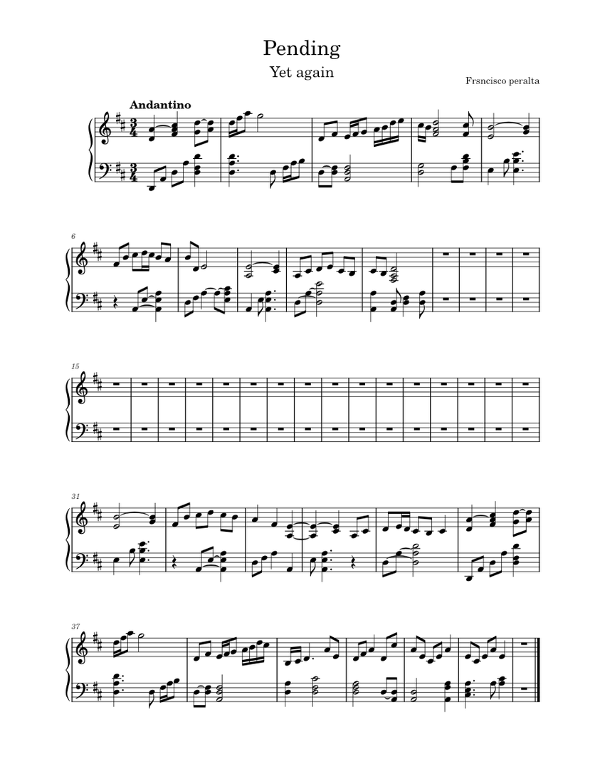Pending Sheet music for Piano (Solo) Easy | Musescore.com