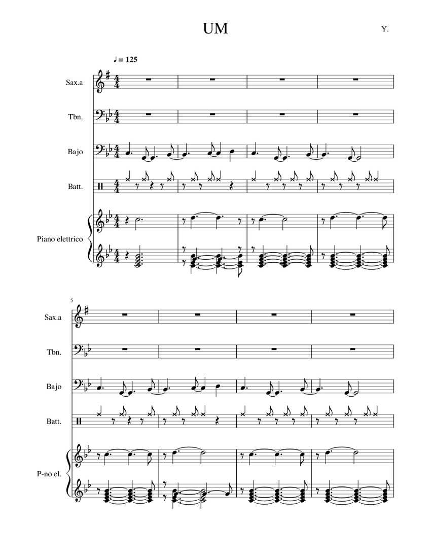 UM Sheet music for Piano, Trombone, Saxophone alto, Bass guitar & more ...