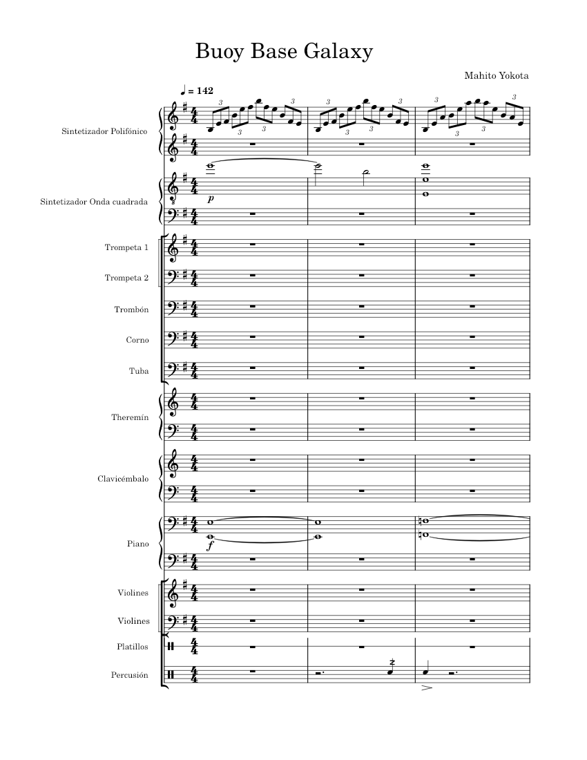 Buoy Base Galaxy – Mahito Yokota Sheet music for Piano, Trombone ...