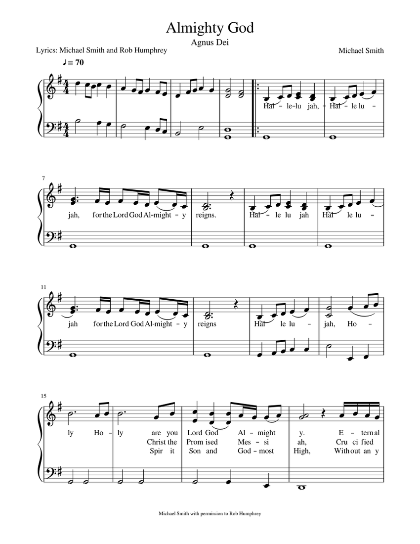 Almighty God Sheet music for Piano (Solo) | Musescore.com