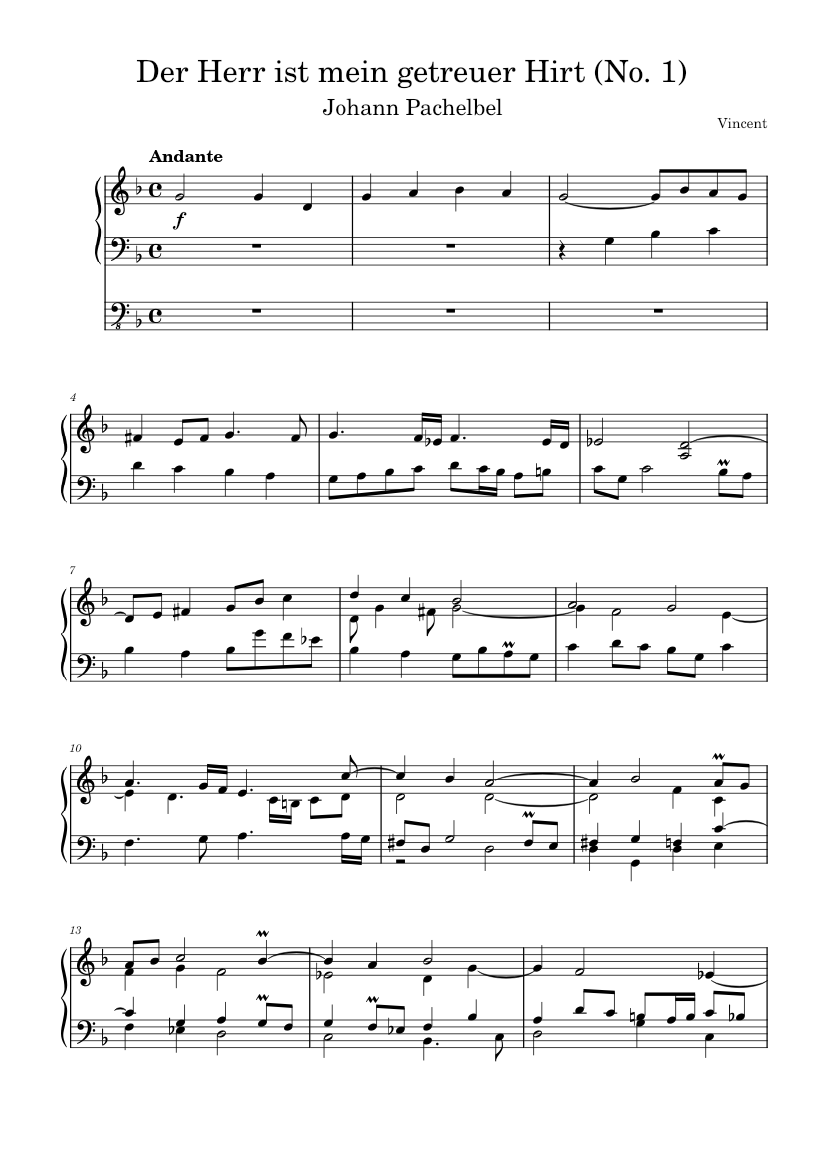 Pachelbel - Der Herr ist mein getreuer Hirt (No. 1) Sheet music for ...