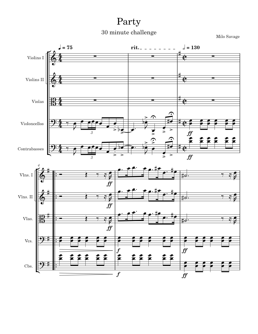 Party Sheet music for Strings group (String Ensemble) | Musescore.com