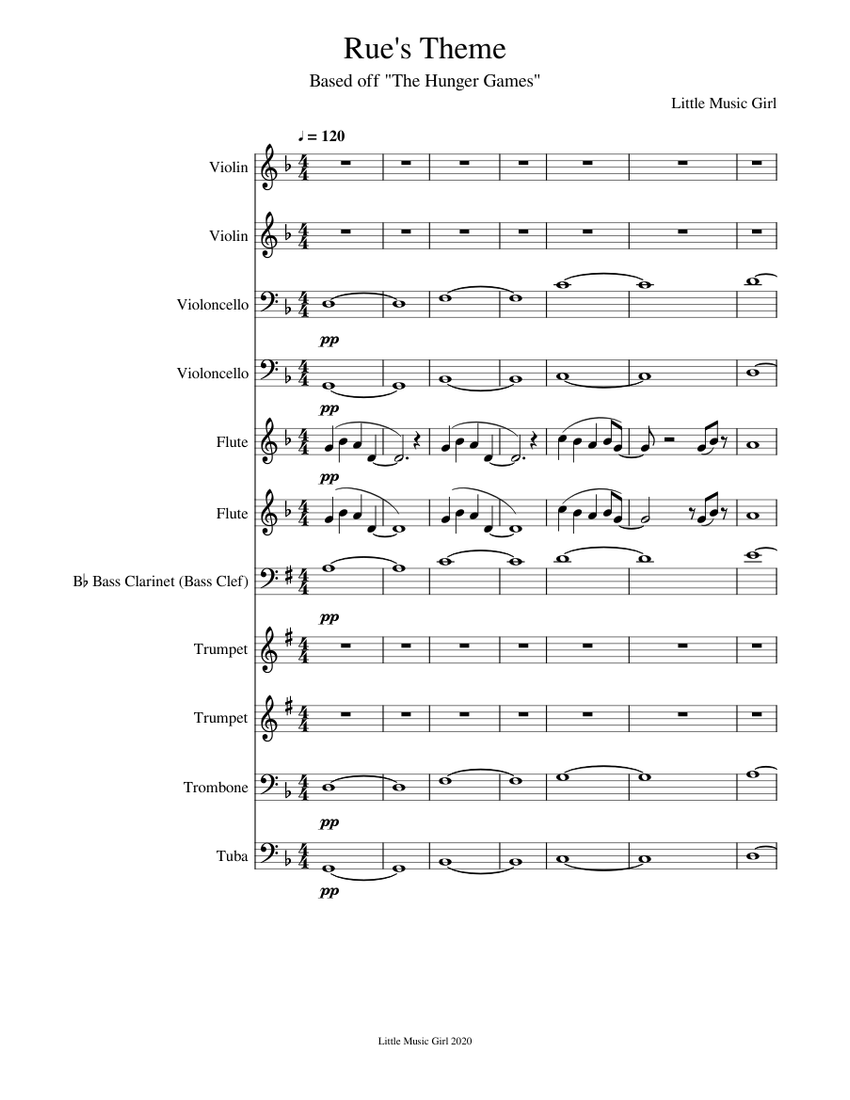 Rue's Theme Orchestral Version Sheet music for Trombone, Tuba, Flute ...