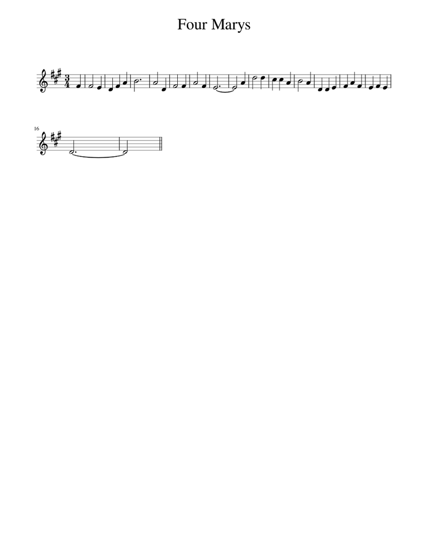 Four Marys Sheet music for Piano (Solo) | Musescore.com