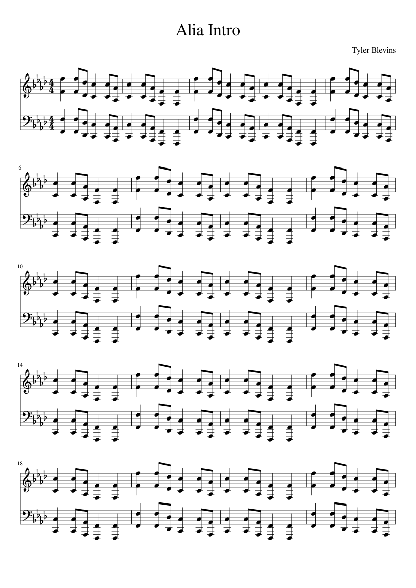 Ali aIntro Sheet music for Piano (Solo) Easy | Musescore.com