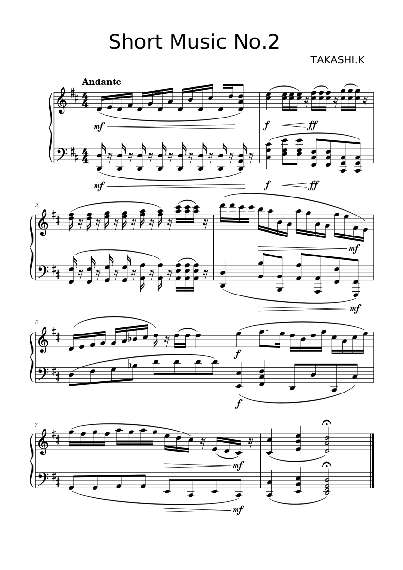 Short music No.2 Sheet music for Piano (Solo) | Musescore.com
