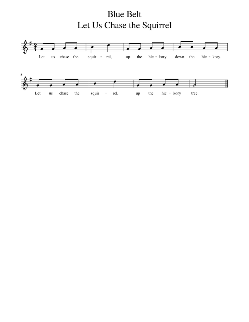 Blue Belt - Let Us Chase the Squirrel Sheet music for Piano (Solo ...