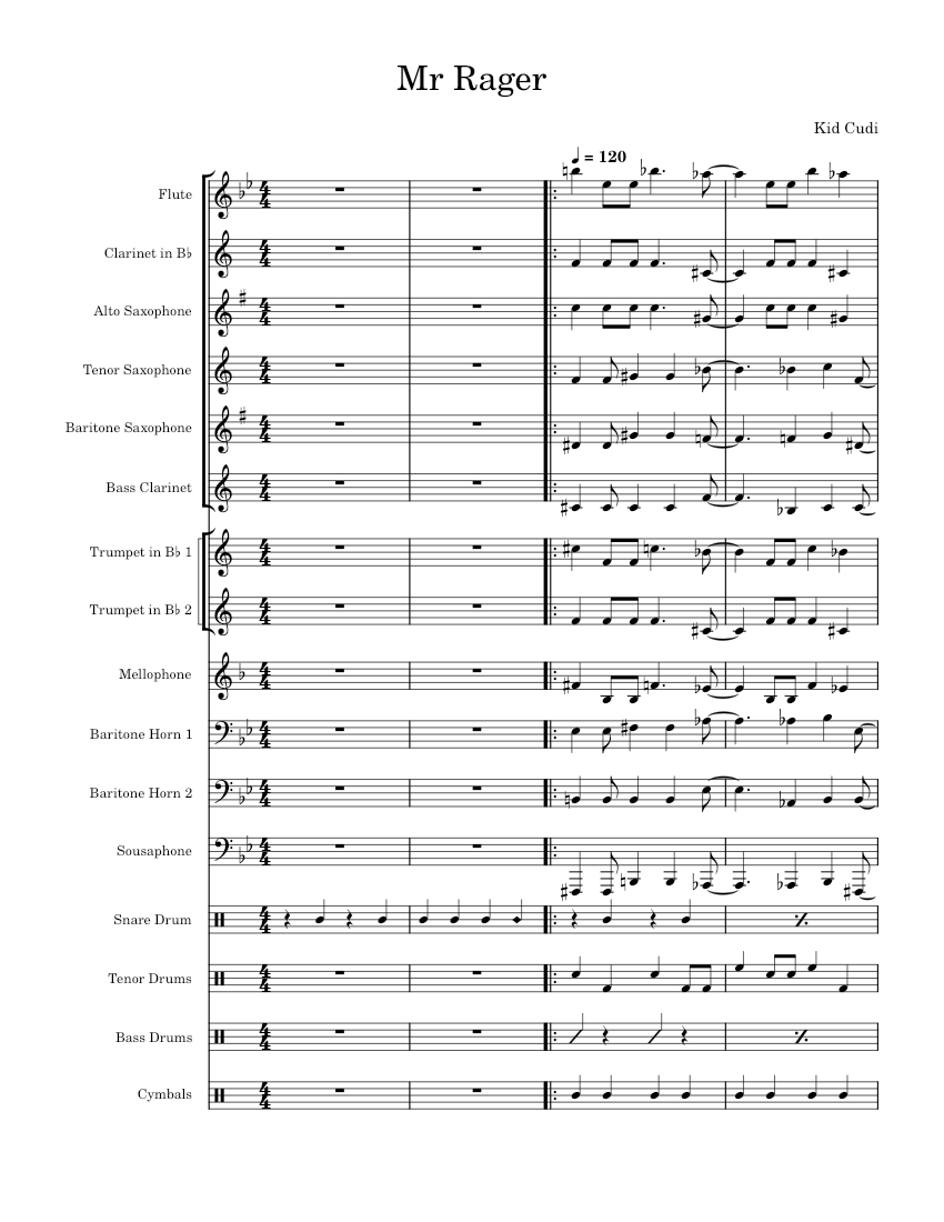 Mr rager – Kid Cudi Mr Rager – Kid Cudi Sheet music for Tuba, Flute ...