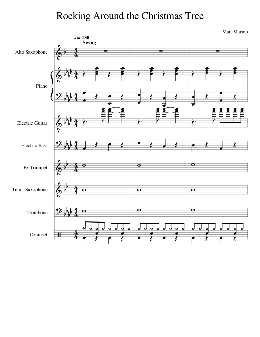 Rocking Around the Christmas Tree Sheet music for Piano, Trombone ...