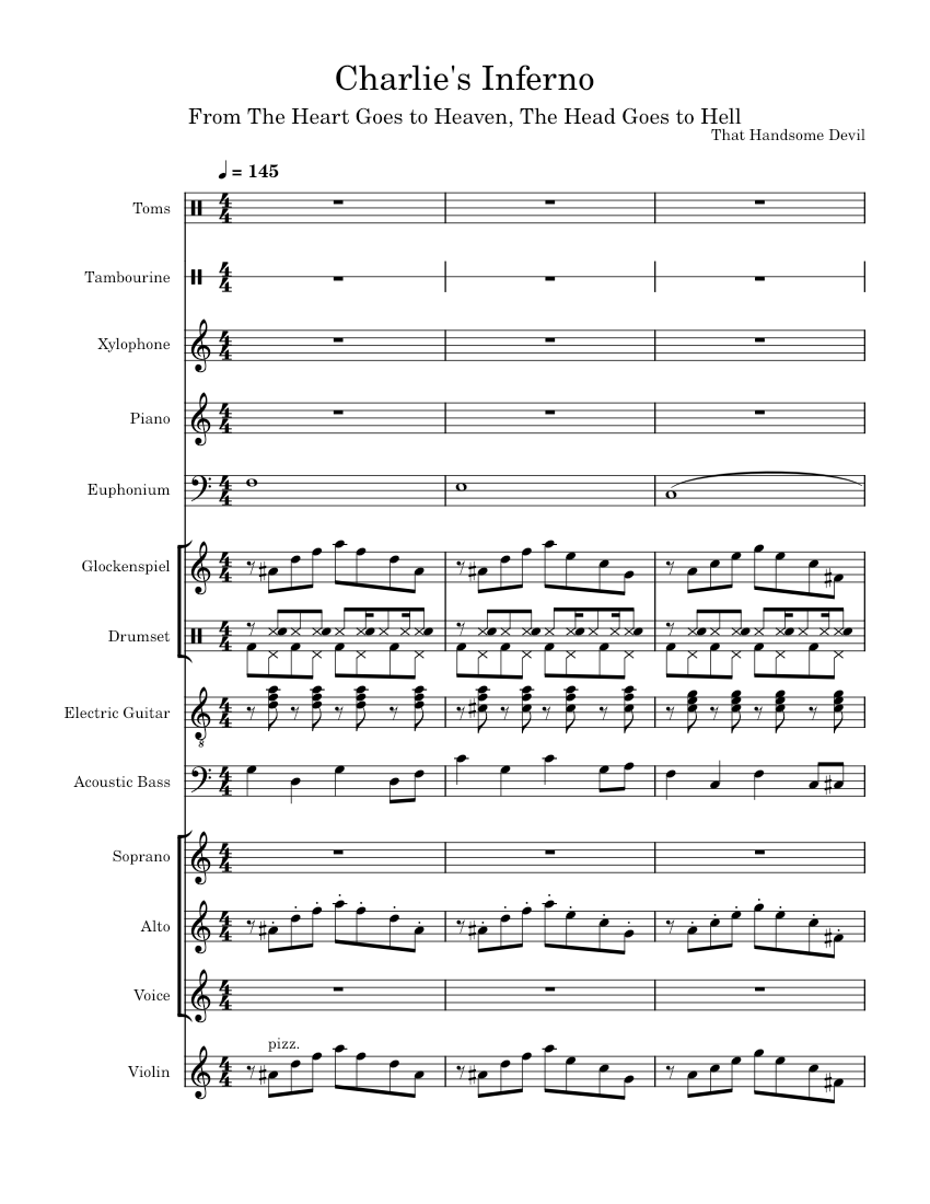That Handsome Devil - Charlie's Inferno (WIP) Sheet Music for Piano ...