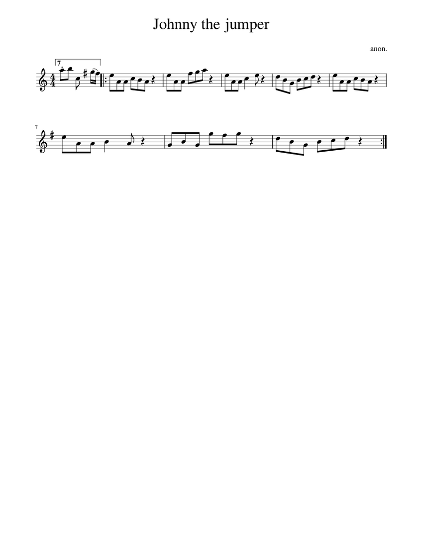 Johnny the jumper Sheet music for Piano (Solo) | Musescore.com