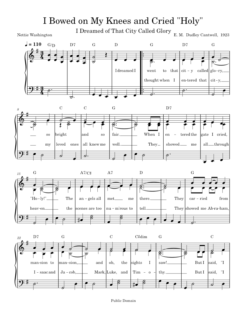 I Bowed on My Knees and Cried "Holy" Sheet music for Piano (Solo) Easy ...