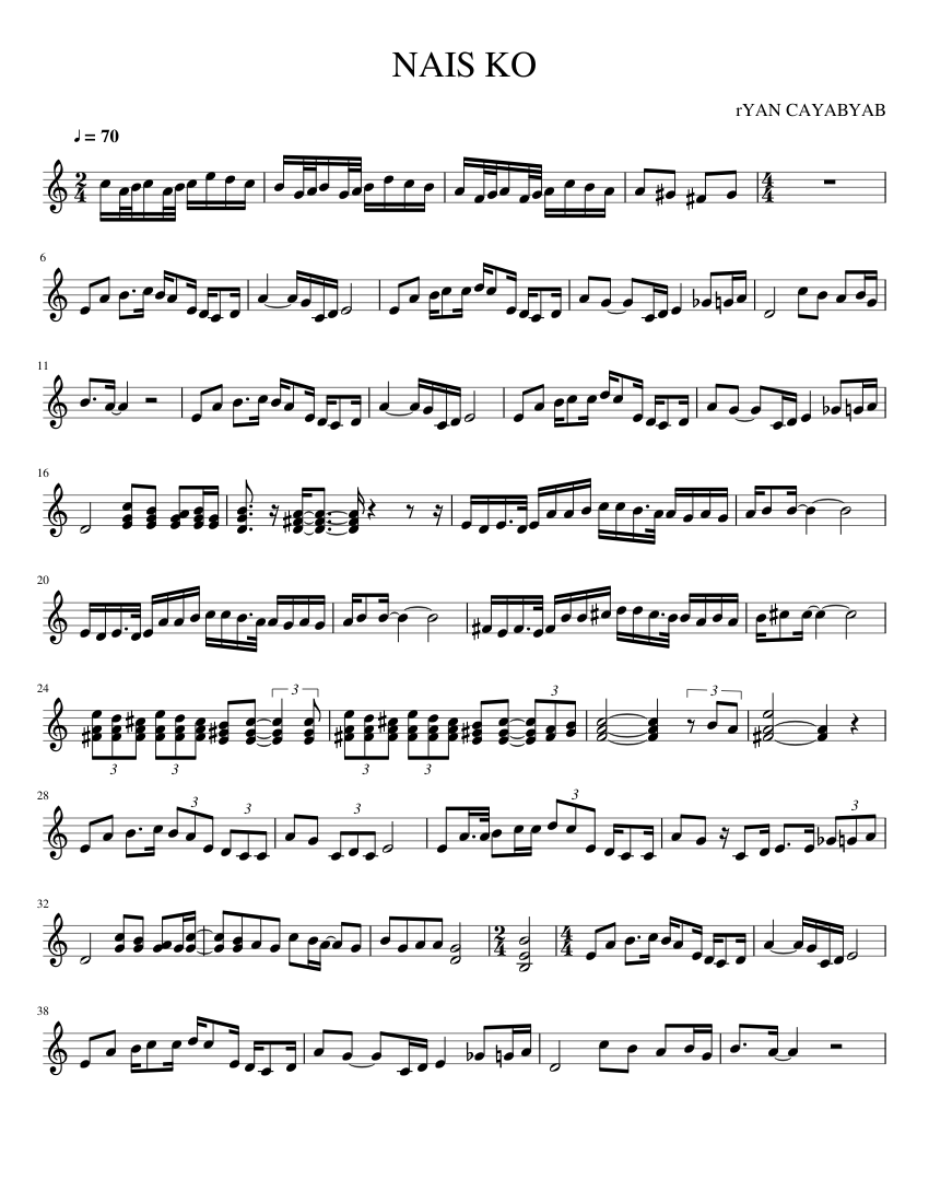 NAIS KO Sheet Music for Piano (Solo) Easy | MuseScore.com