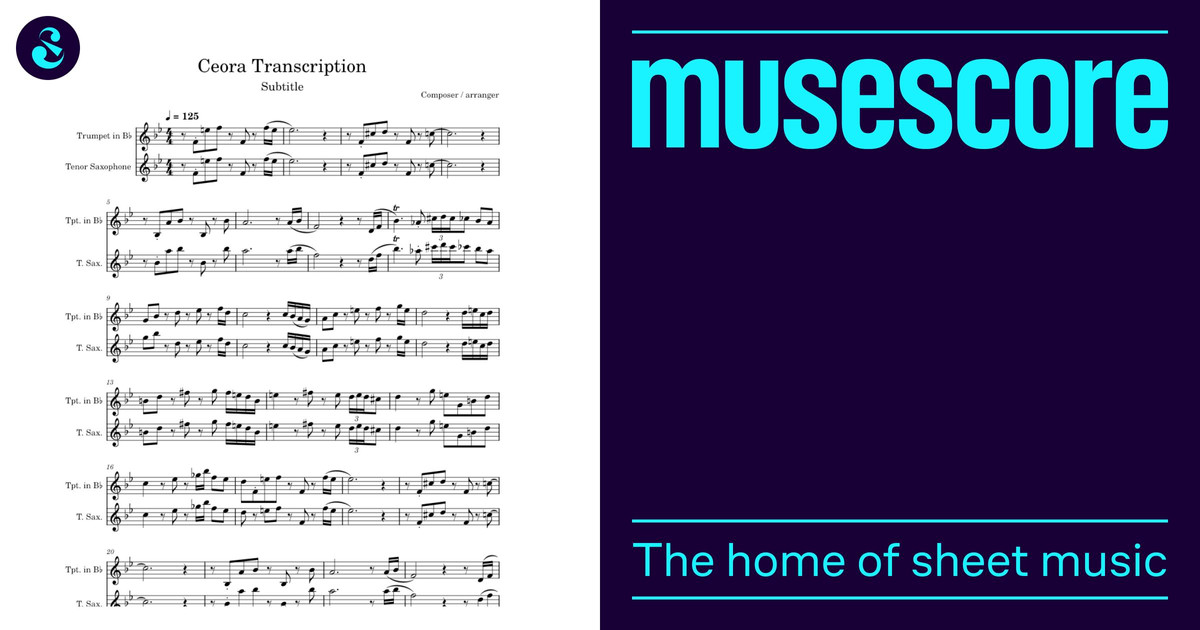 Ceora Transcription Sheet music for Saxophone tenor, Trumpet other ...