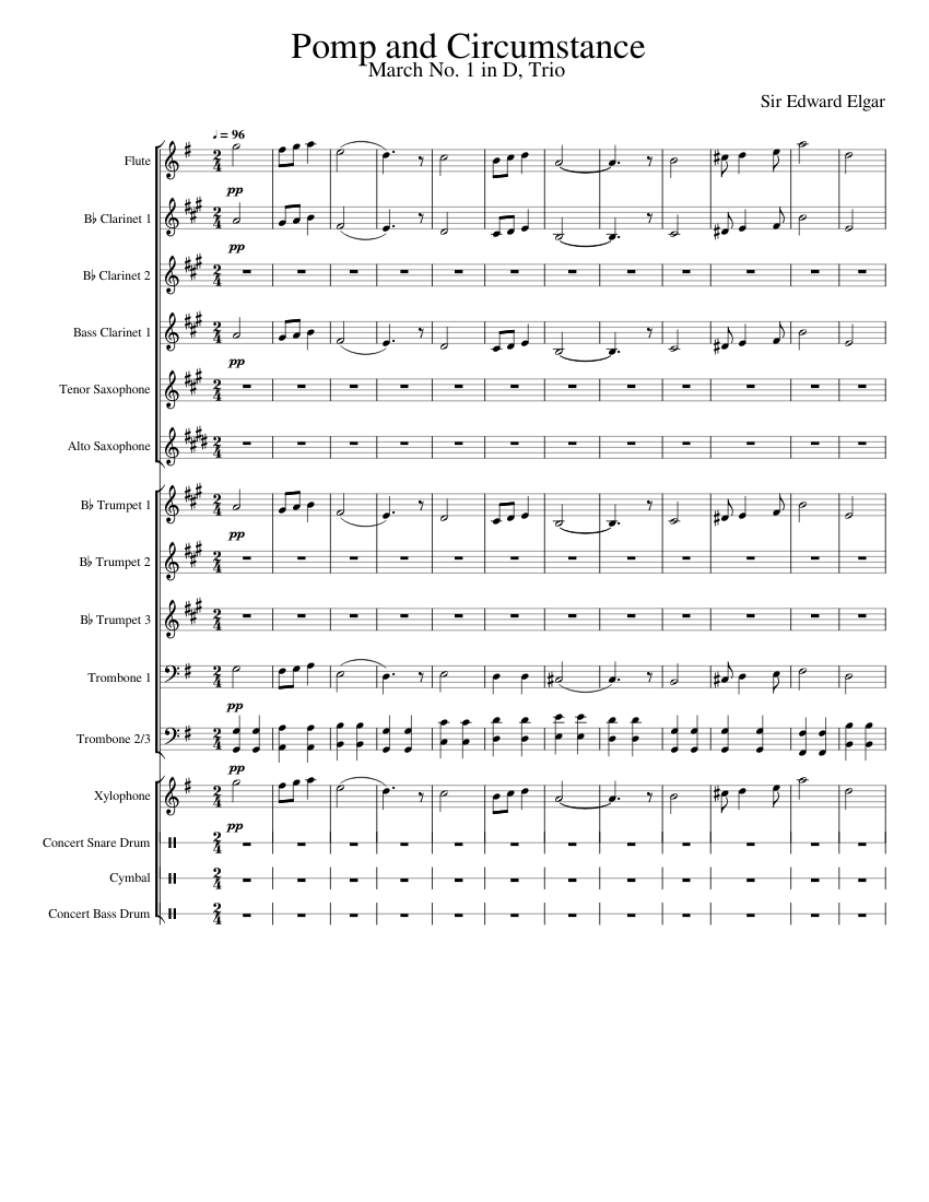 Pomp and Circumstance No. 1 Graduation March Sheet Music for Trombone ...