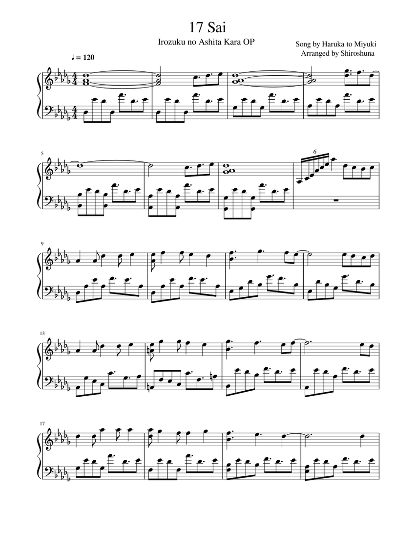 17 Sai Sheet music for Piano (Solo) | Musescore.com