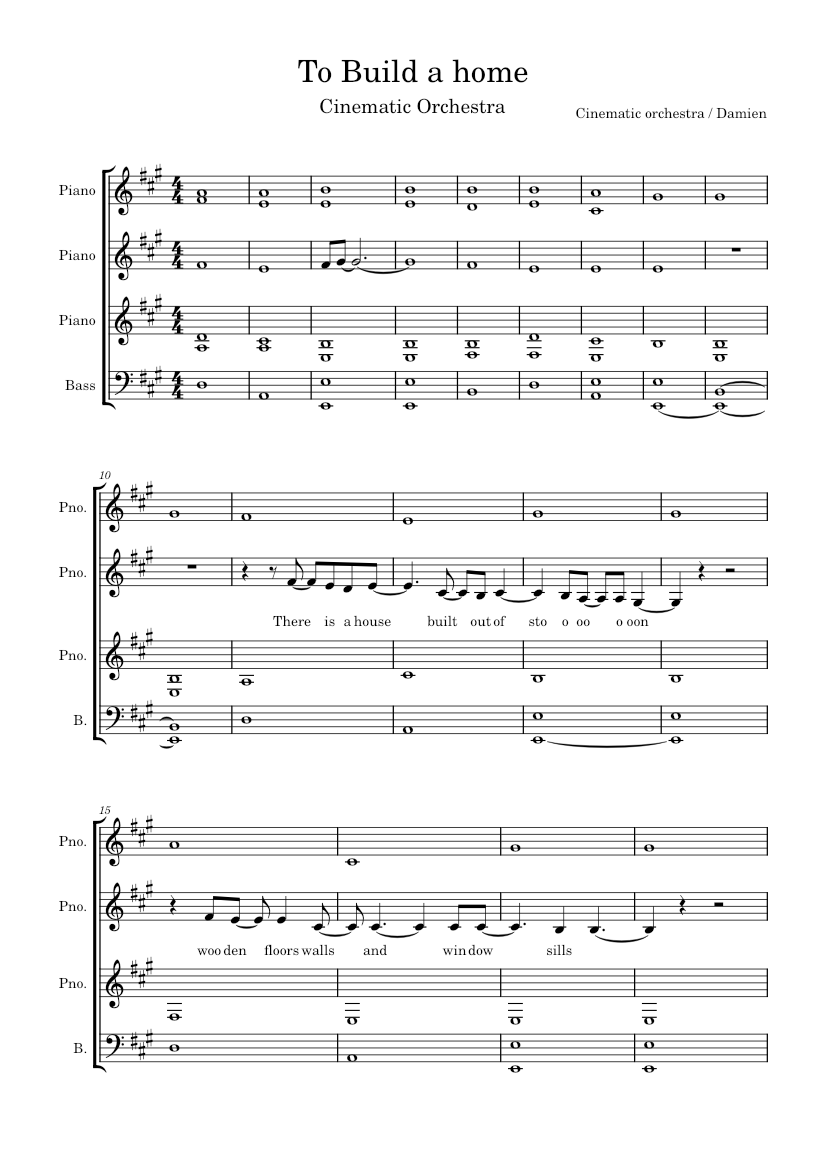 To Build A Home - The Cinematic Orchestra Sheet music for Piano, Bass ...