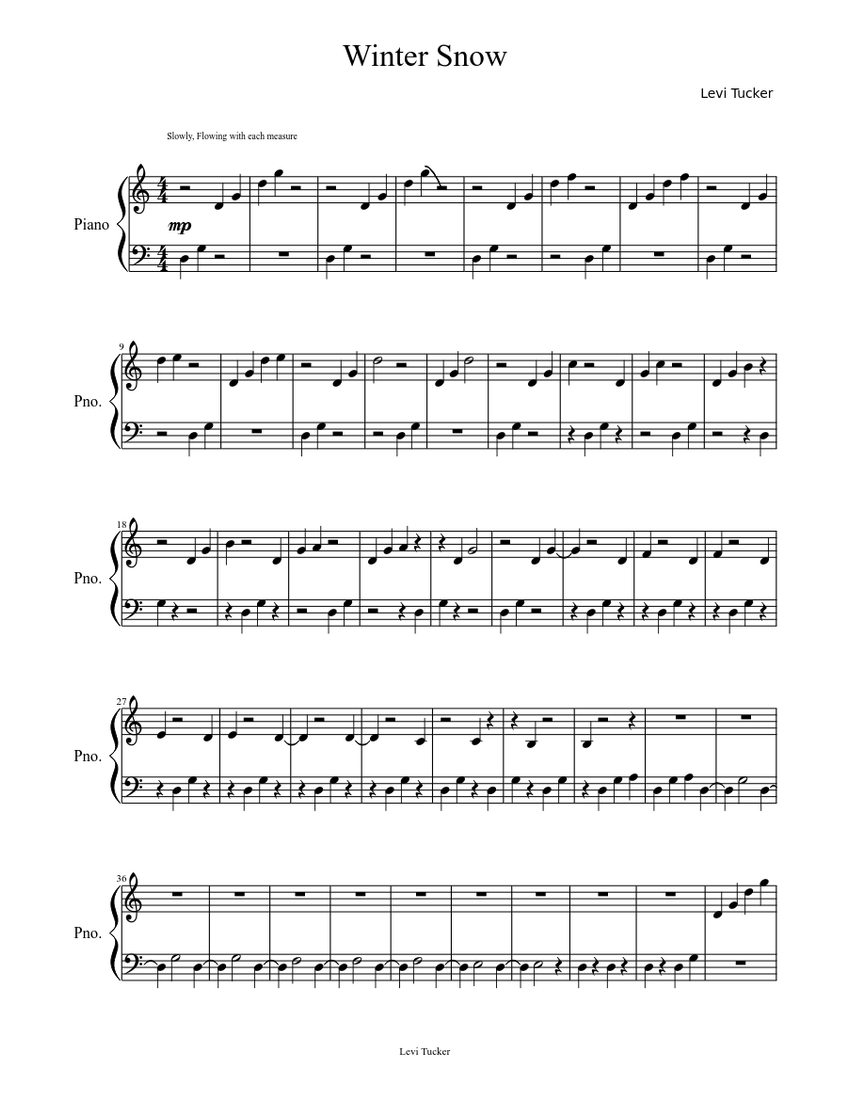 Winter Snow Sheet music for Piano (Solo) | Musescore.com