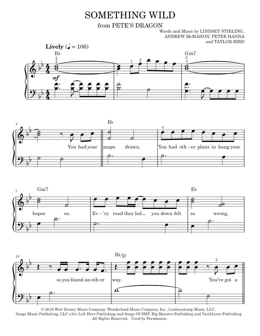 Play Official version of Something wild sheet music by Lindsey Stirling ...