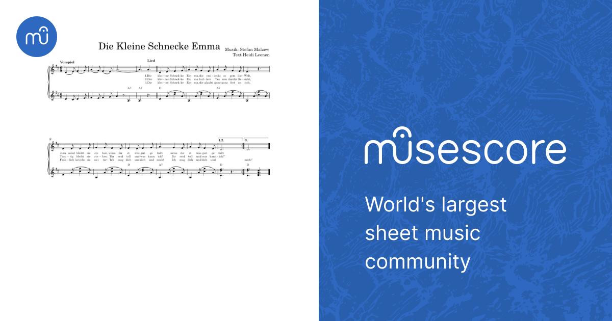 Die kleine Schnecke Emma – Stefan Malzew;Heidi Leenen Sheet music for ...