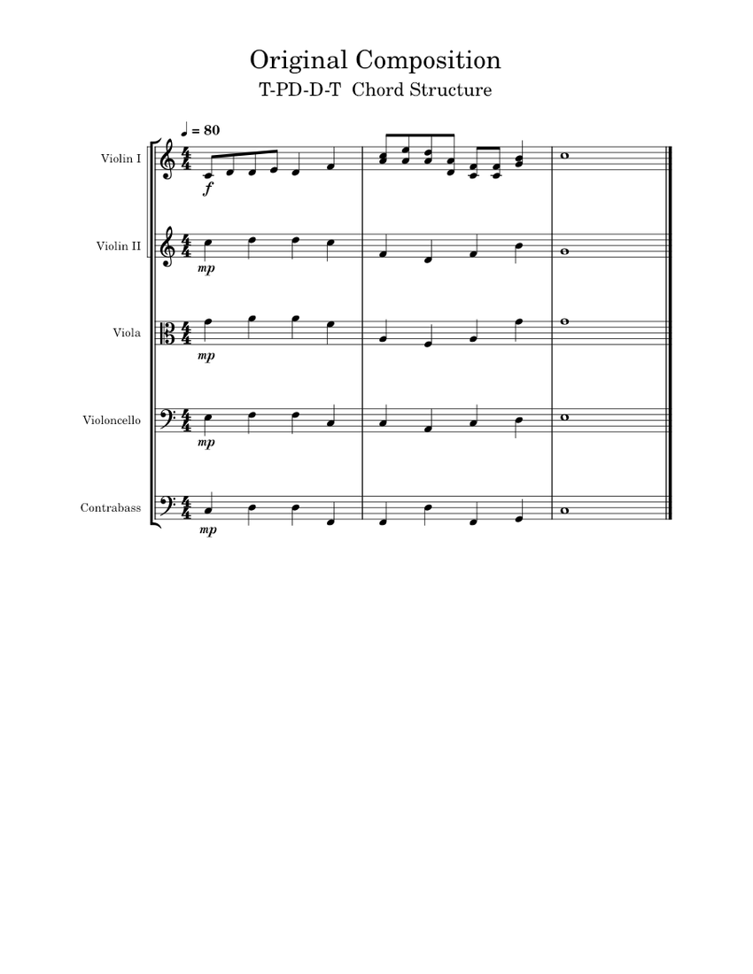 Original Composition (T-PD-D-T Chord Structure) Sheet music for ...