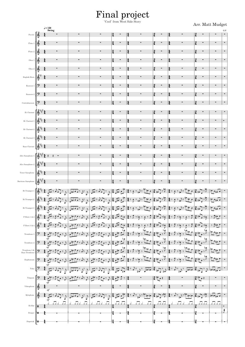Cool - West Side Story – Leonard Bernstein Sheet Music for Trombone ...