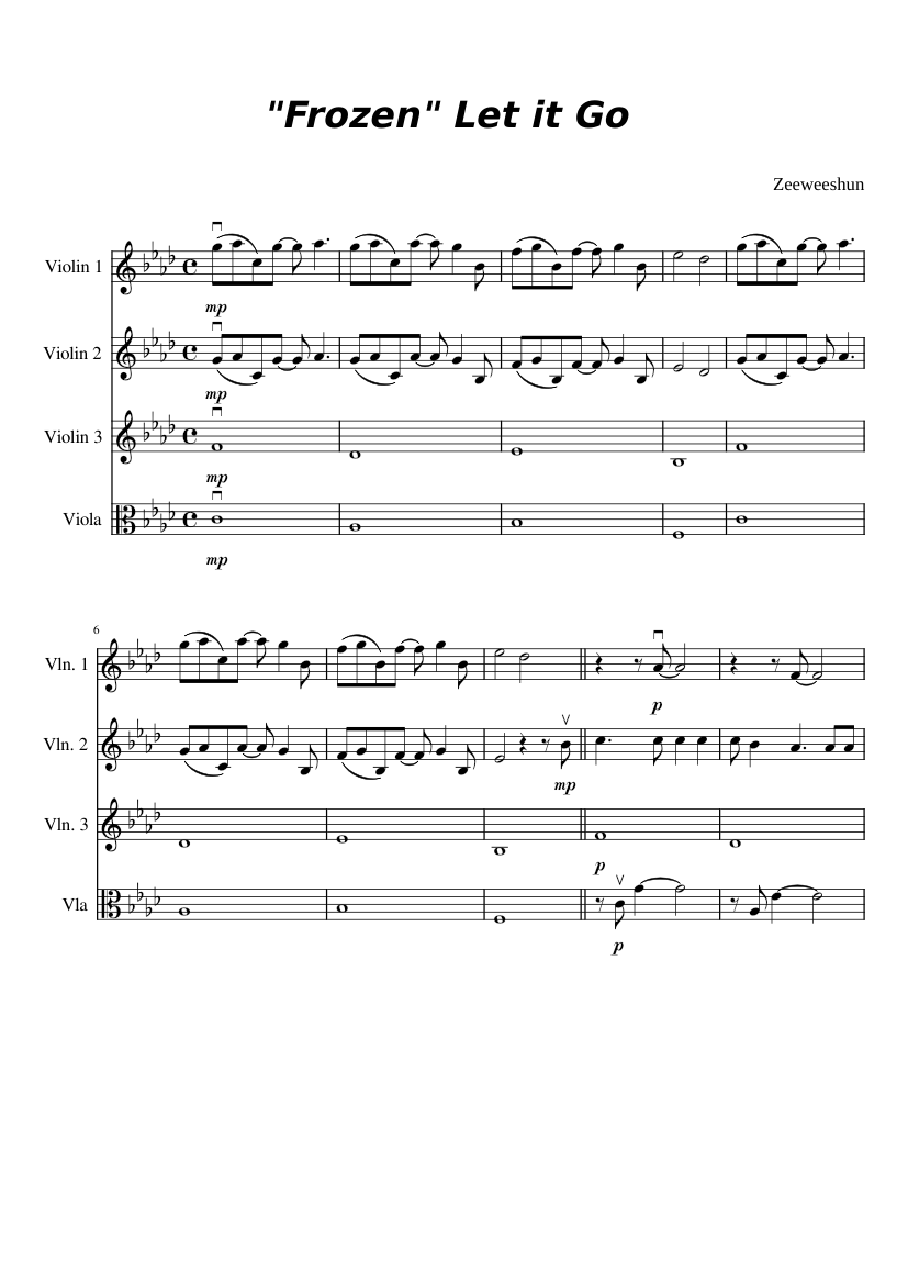 Let It Go - Kristen Anderson-Lopez & Robert Lopez Sheet music for ...