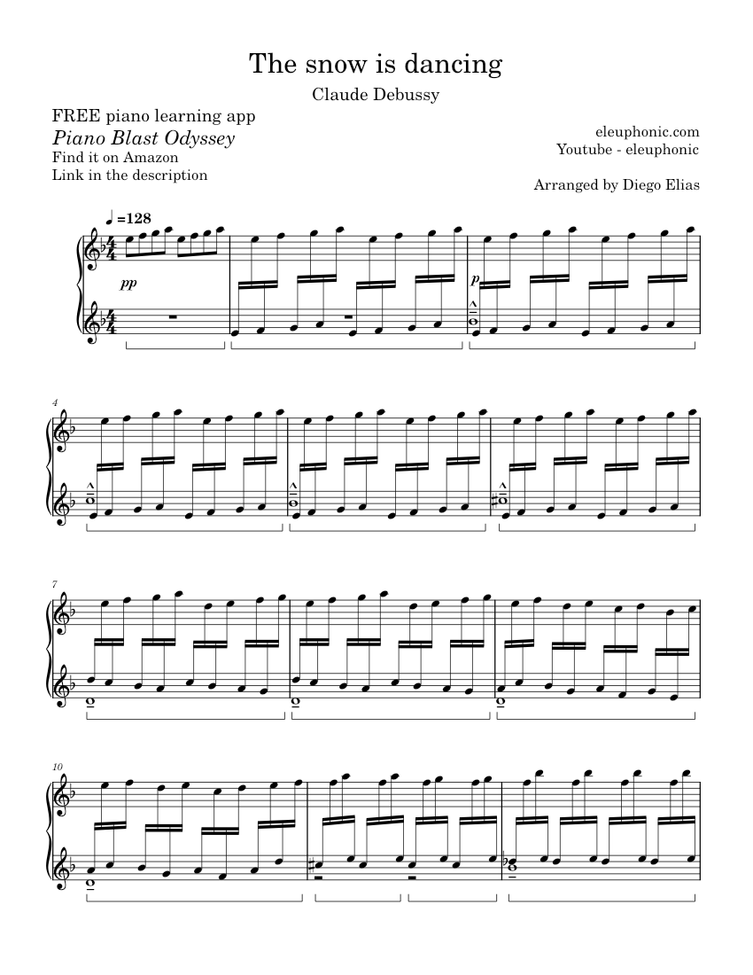 The Snow is Dancing – Claude Debussy - arranged by Diego Elias Sheet ...