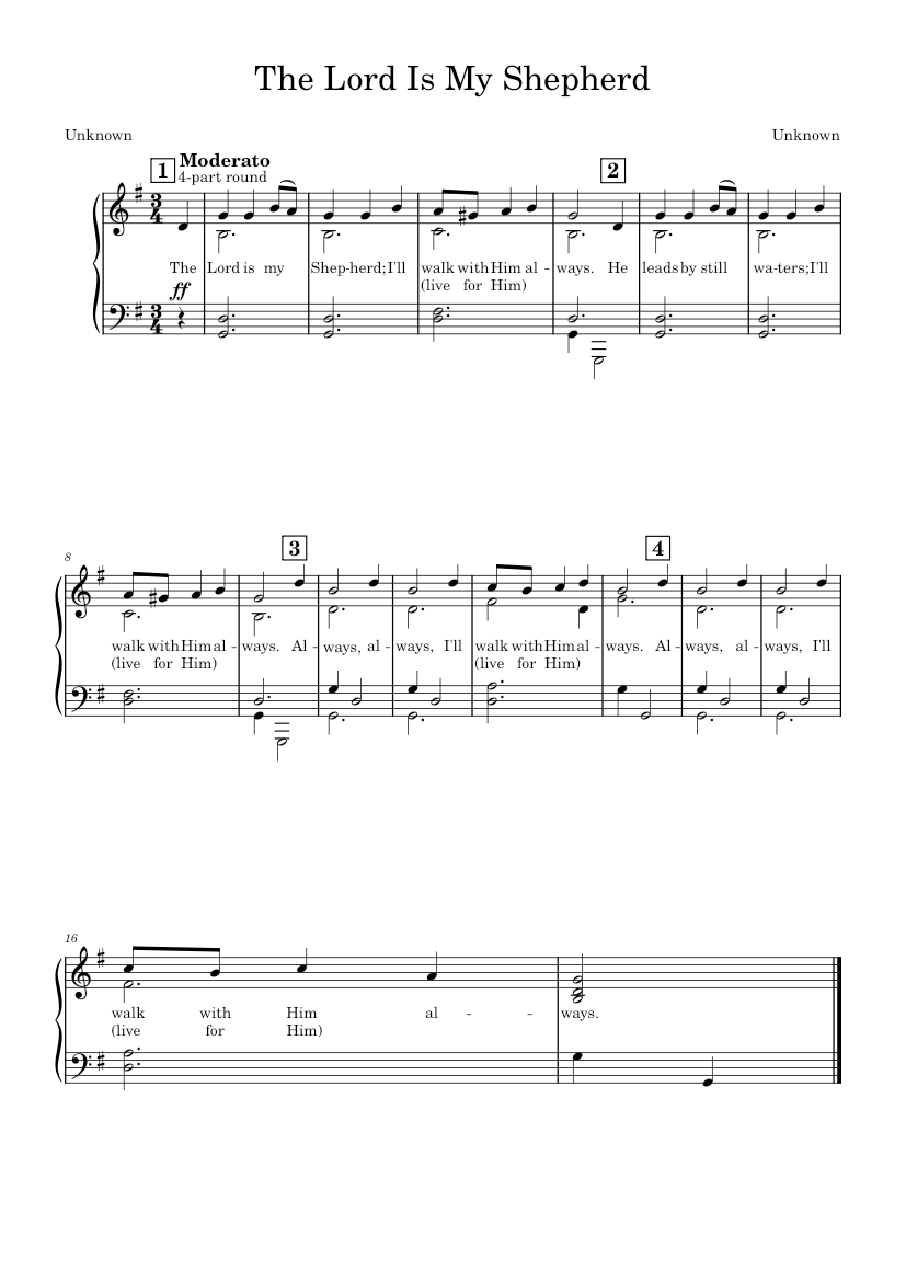 The Lord Is My Shepherd Sheet Music for Piano (Solo) easy | MuseScore.com