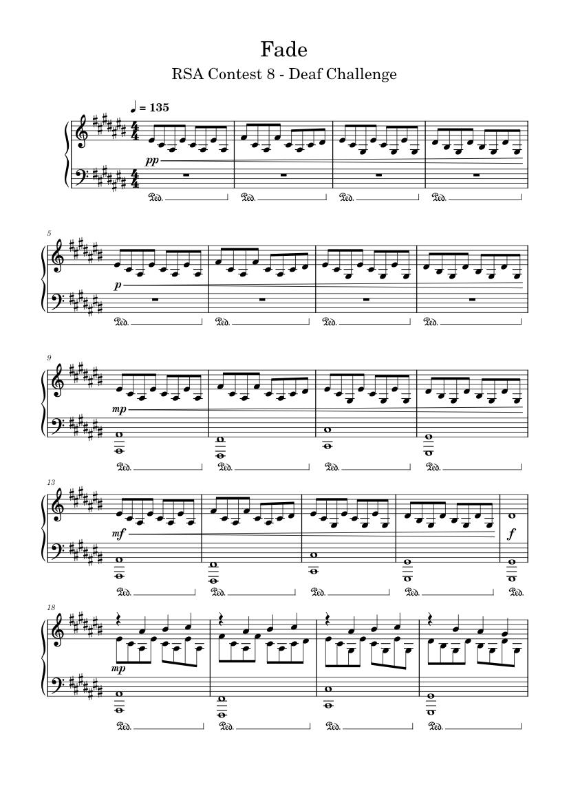 Fade Sheet music for Piano (Solo) | Musescore.com